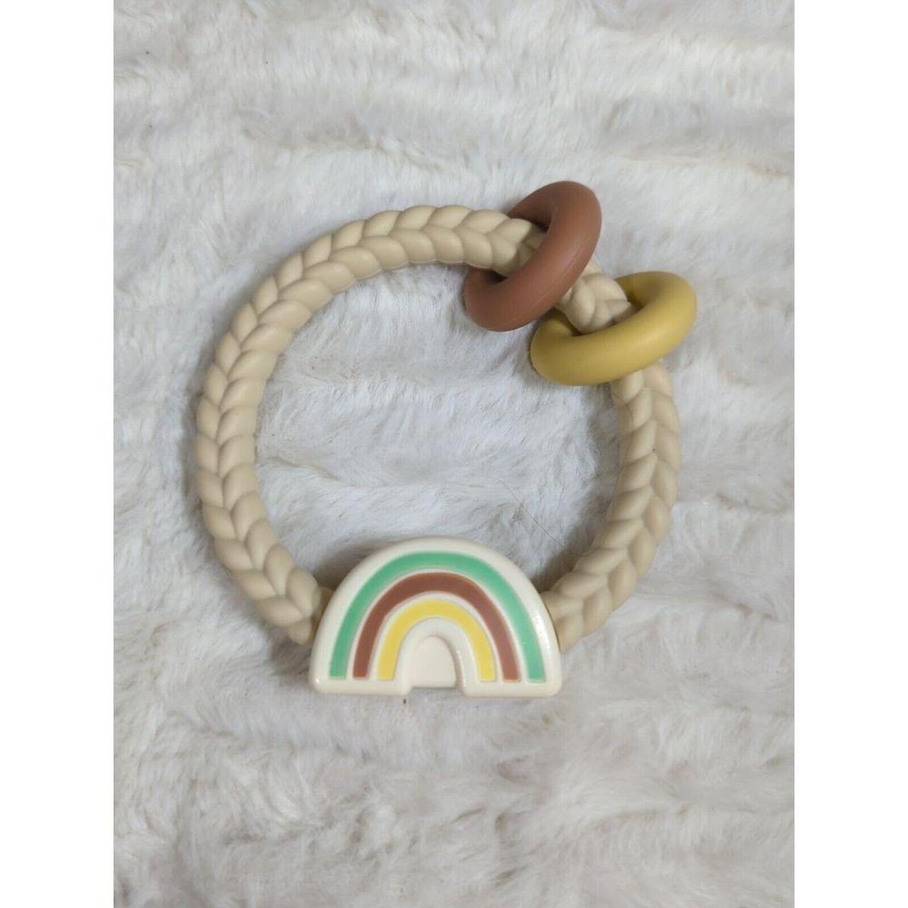 2 Baby Wooden Teethers, Crocheted Wooden Elephant... - Depop