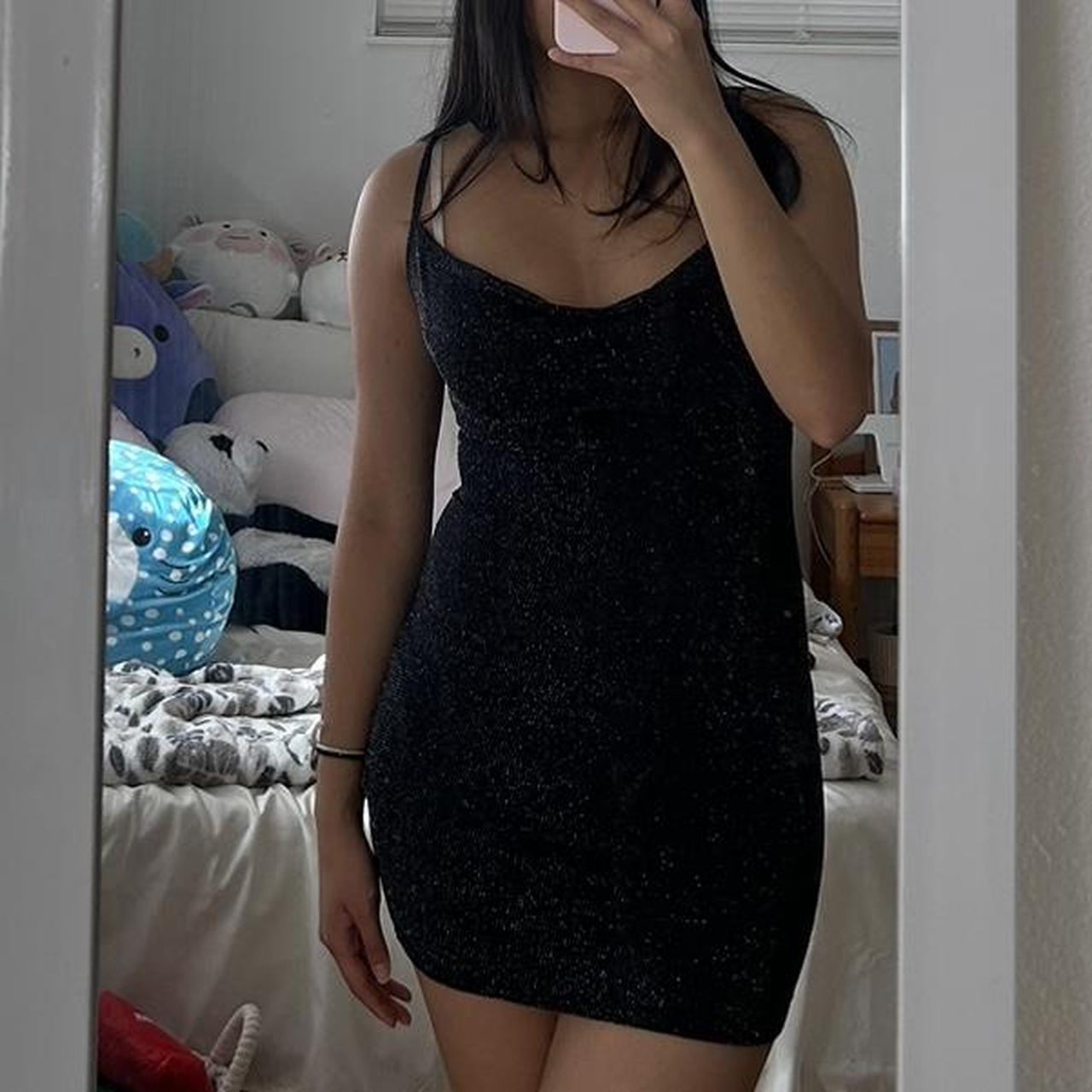 Black sparkly mini dress perfect for clubbing... - Depop