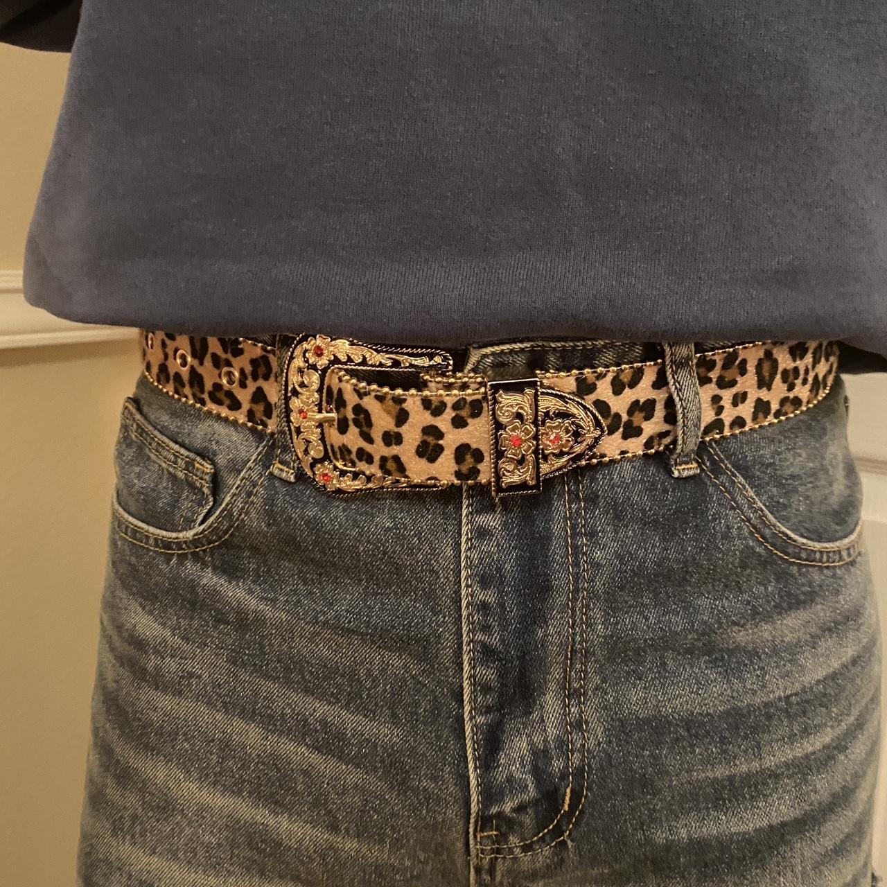 Vintage y2k cheetah leopard print belt One size... | Depop