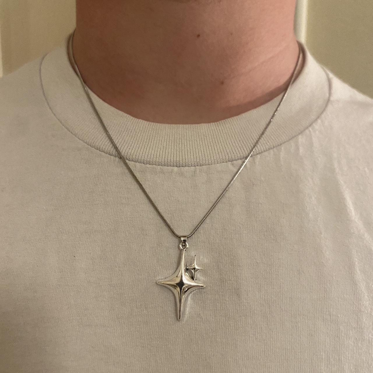 Y2k silver star skate urban grunge 2000s necklace... | Depop