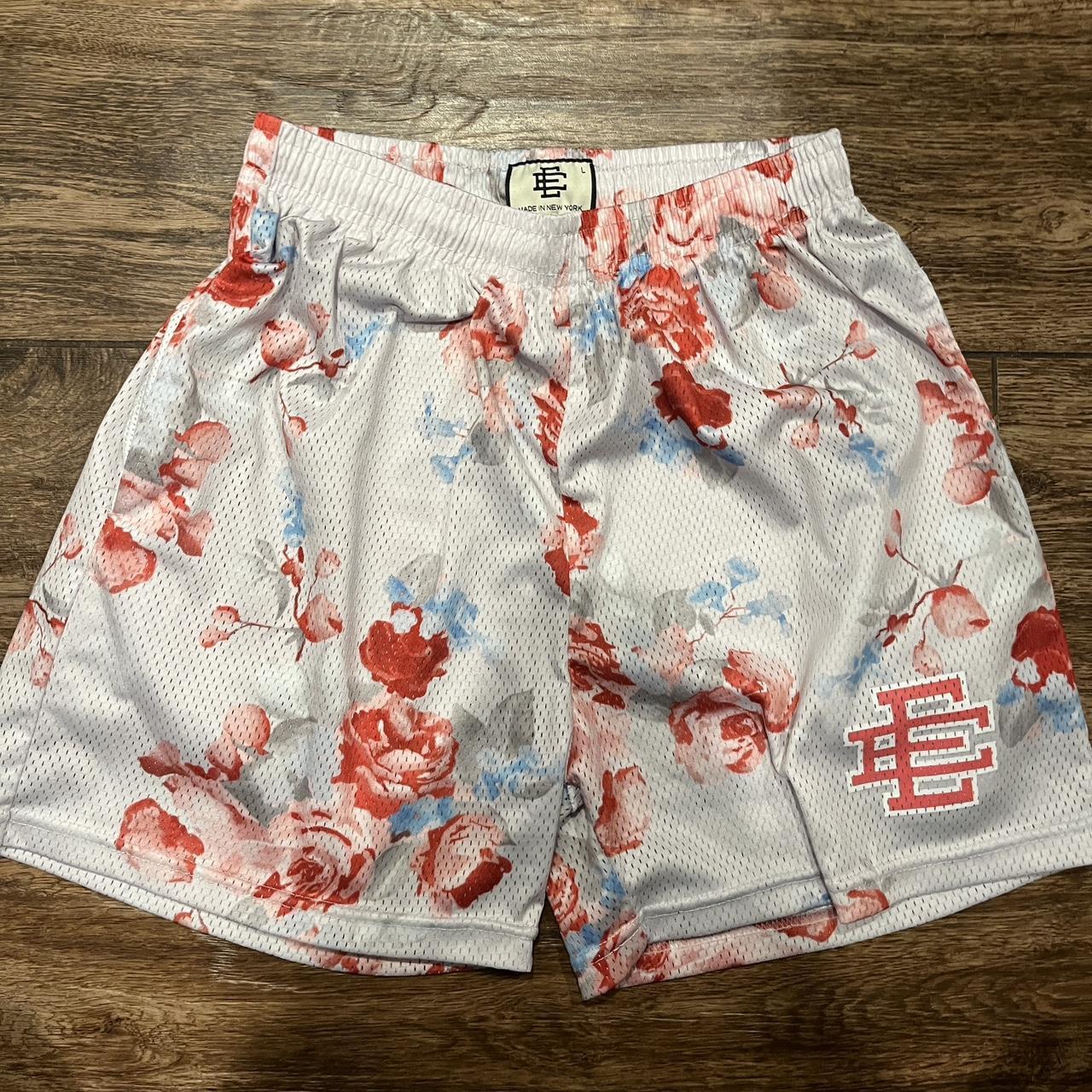 Eric Emmanuel shorts -size large floral print,... | Depop