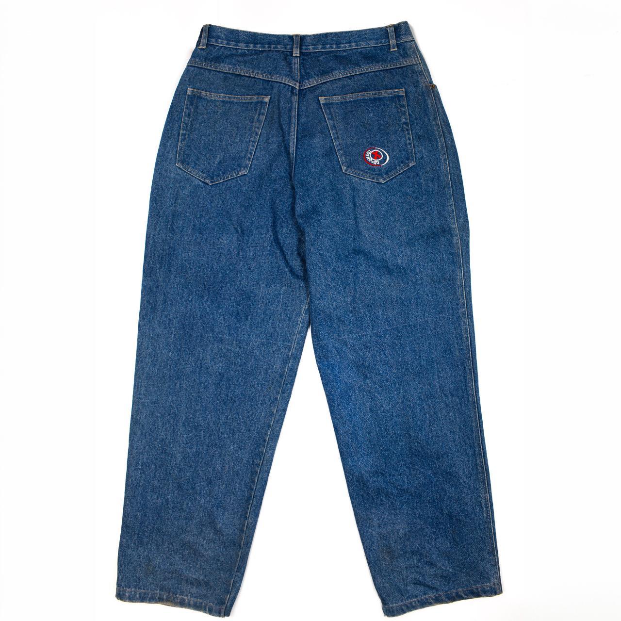 Men's Solid Retro JNCO Style Loose Fit Denim... - Depop