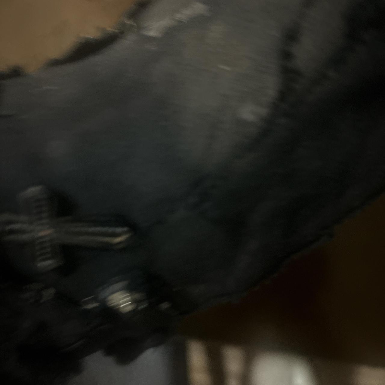 Denim chrome heart crocs custom made - Depop