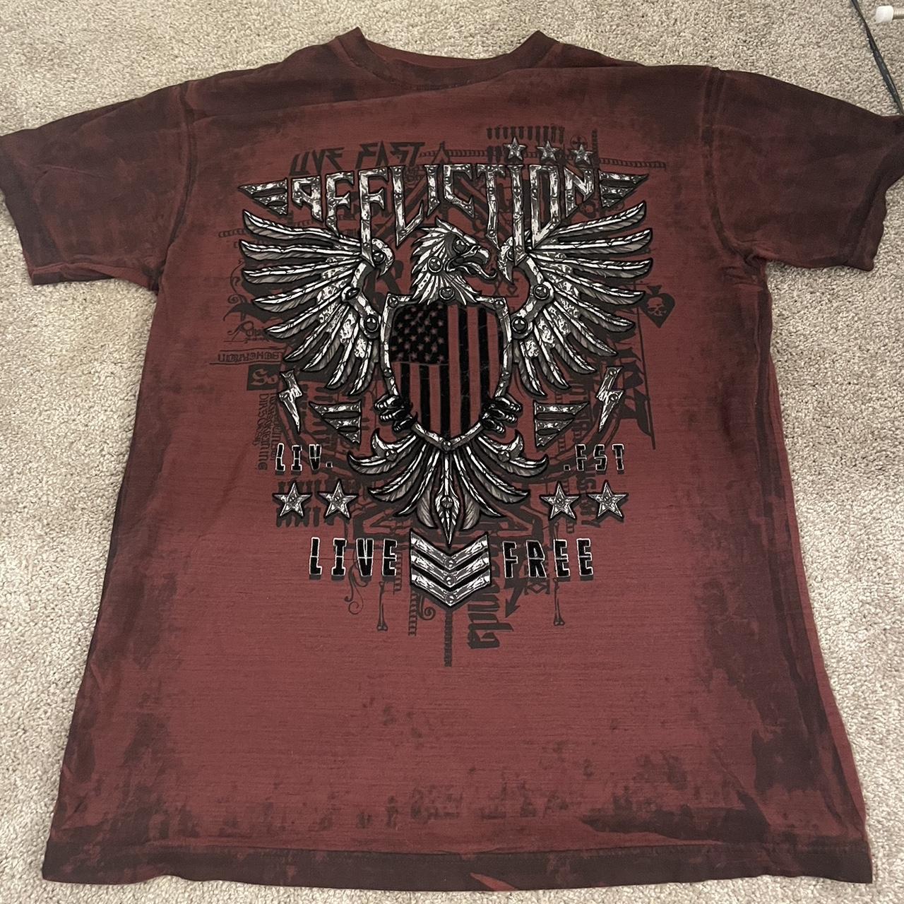 Dark red Affliction shirt size XL - Depop