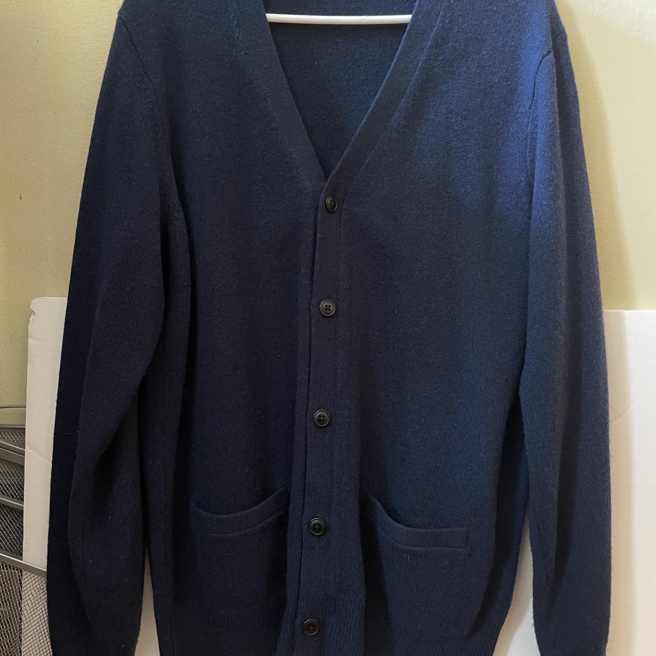 Uniqlo Navy Blue Cardigan Size L - Depop