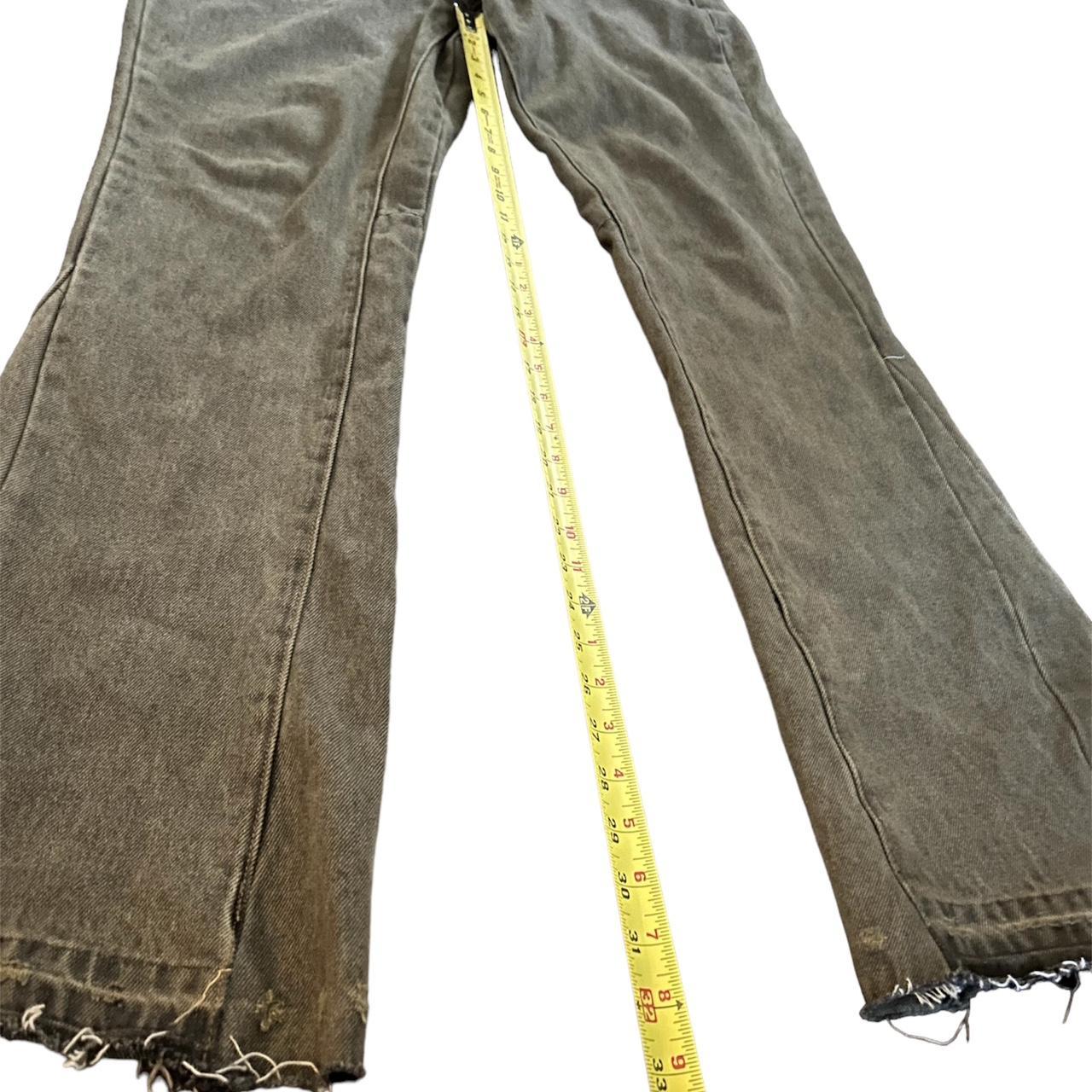 Grey MNML Flared Jeans - Waist, Length/Outseam,... - Depop