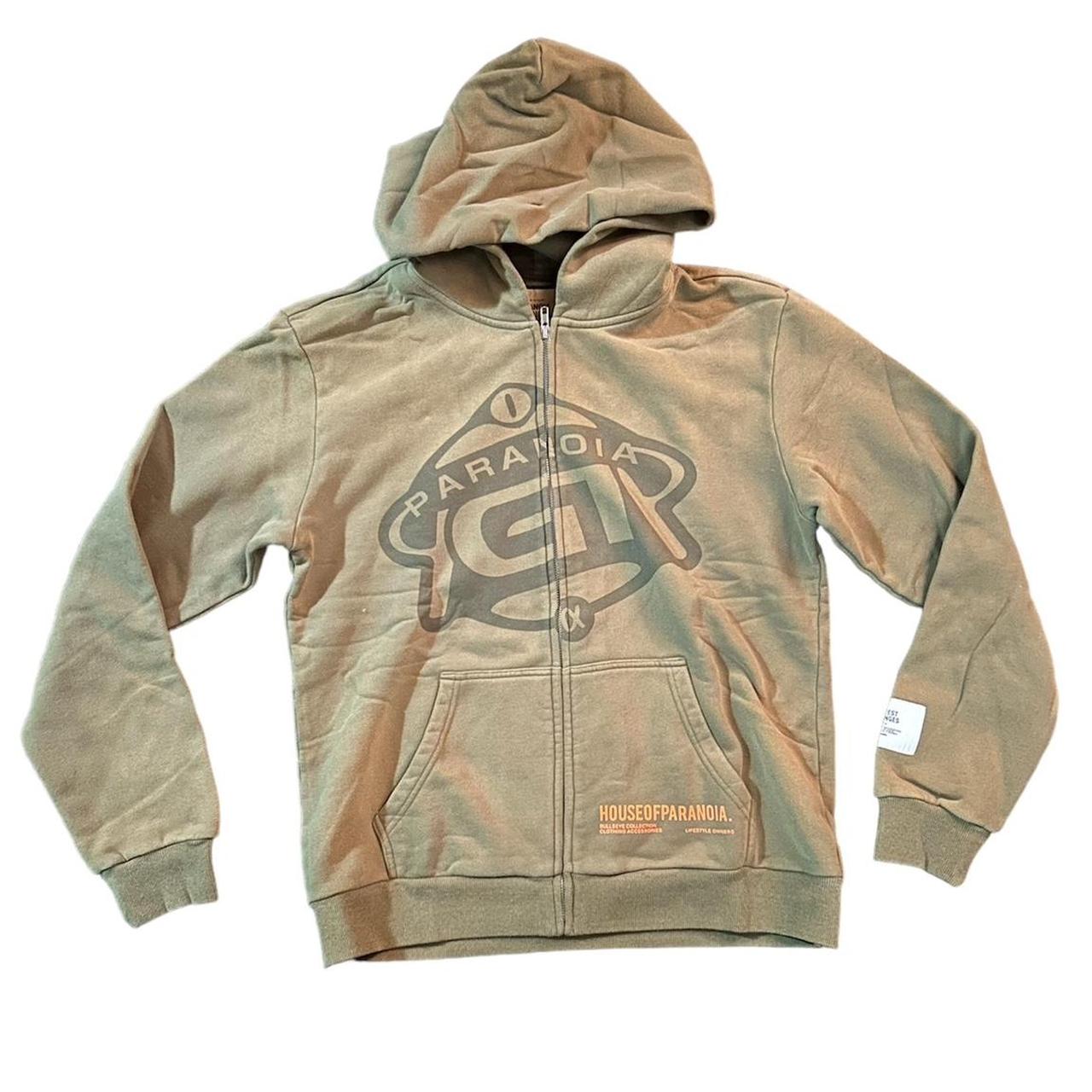 Paranoia Studios Olive Green Zip-up - Size M,... - Depop