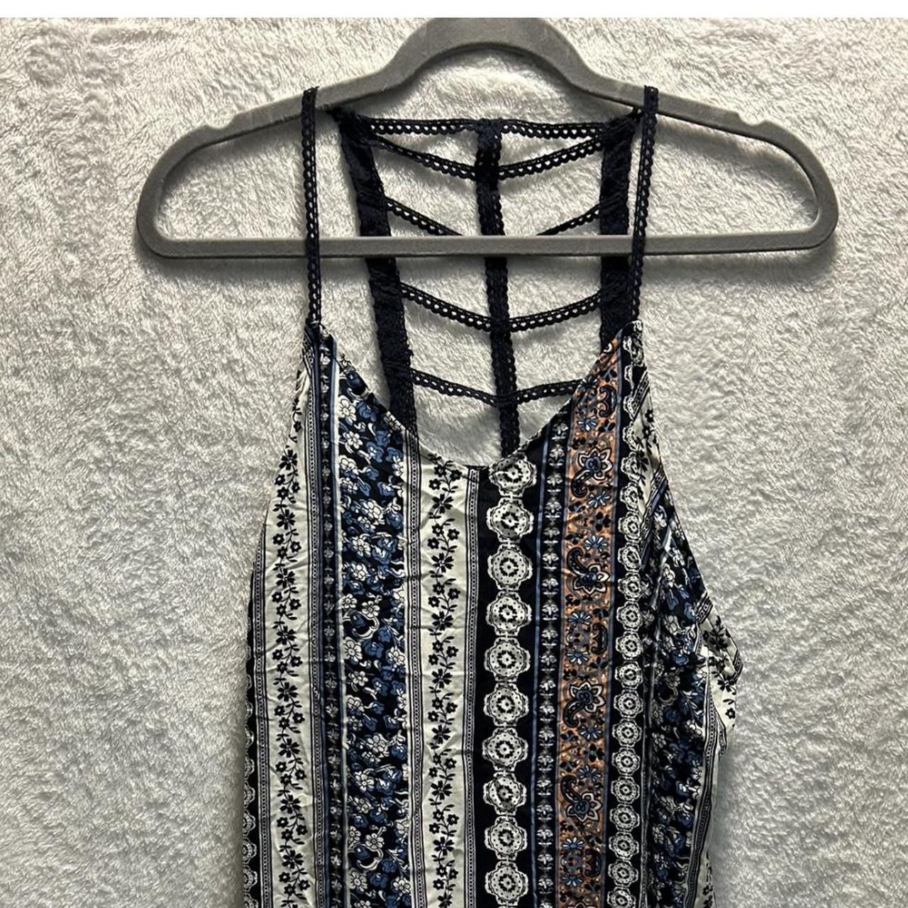 Multi Color Pattern Spaghetti Strap Tank w/... - Depop