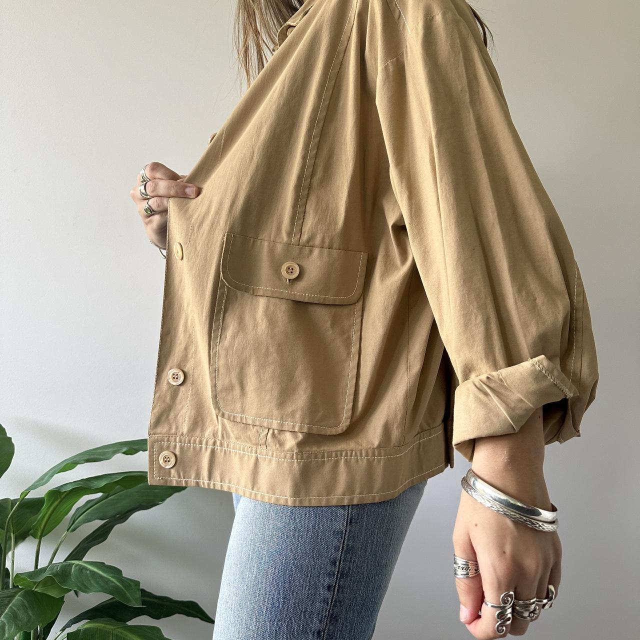 Vintage 70's tan utility bomber style jacket... - Depop