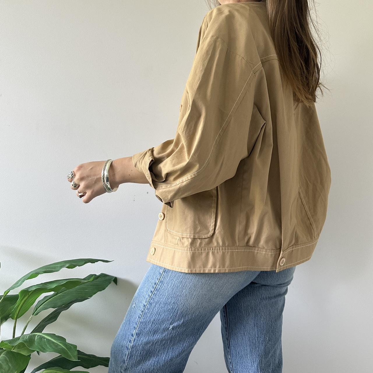 Vintage 70's tan utility bomber style jacket... - Depop