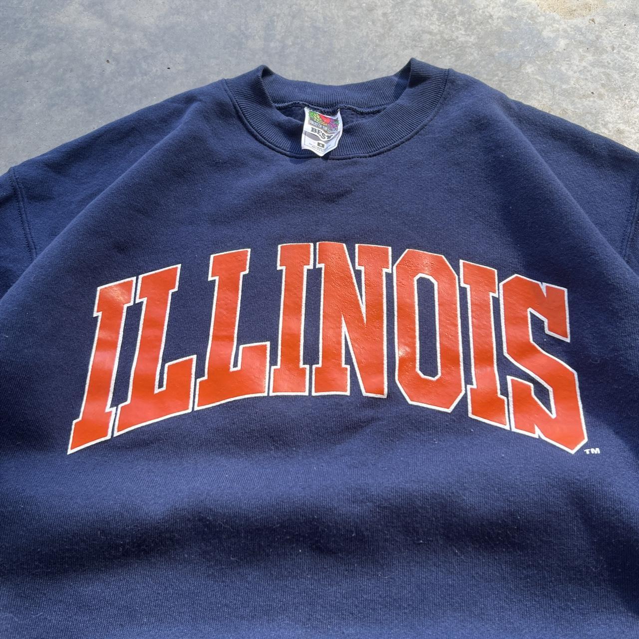 Vintage Illinois Fighting Illini Crewneck Sweatshirt... | Depop