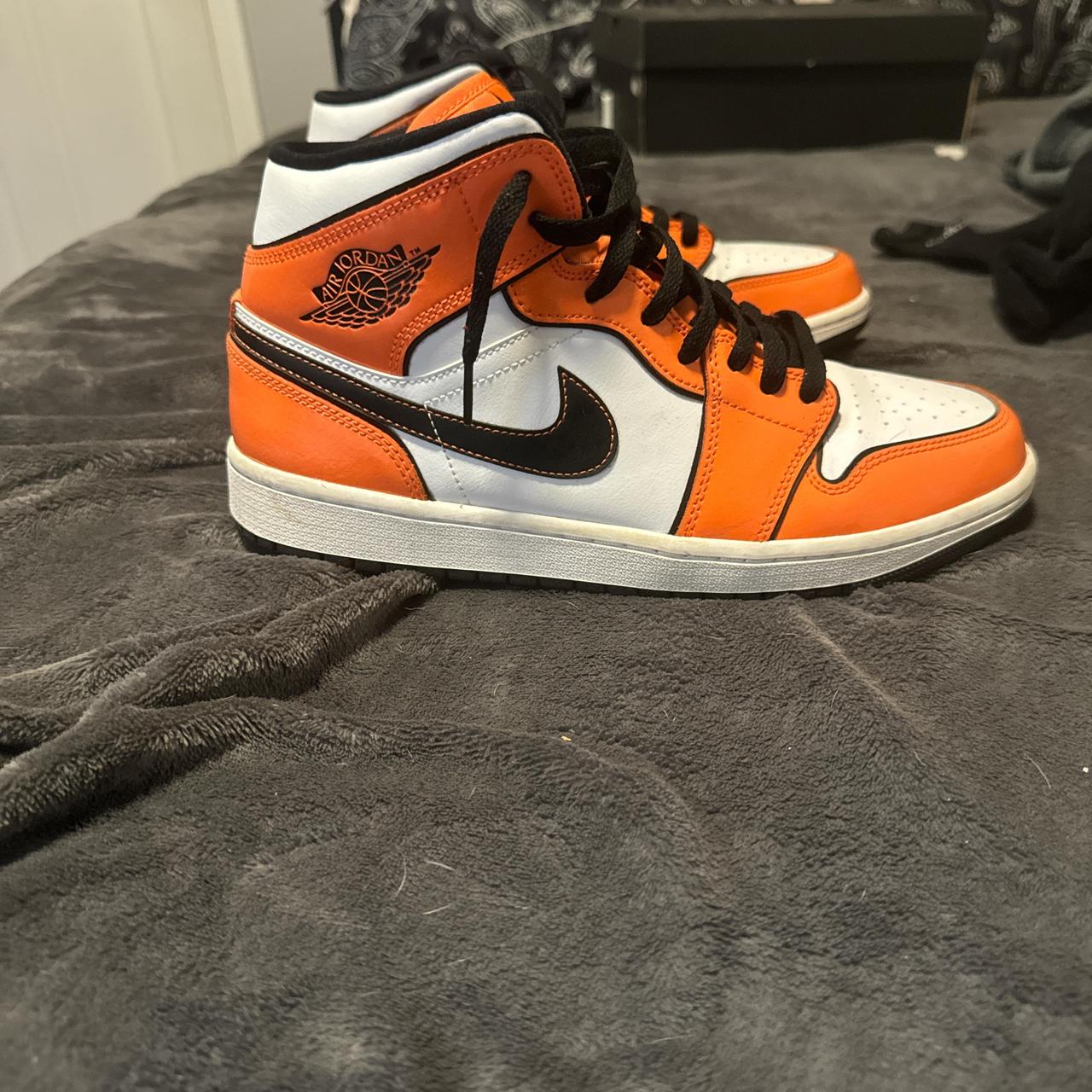 Jordan 1 mids “Tuff Orange” size 9.5 w box worn only... - Depop