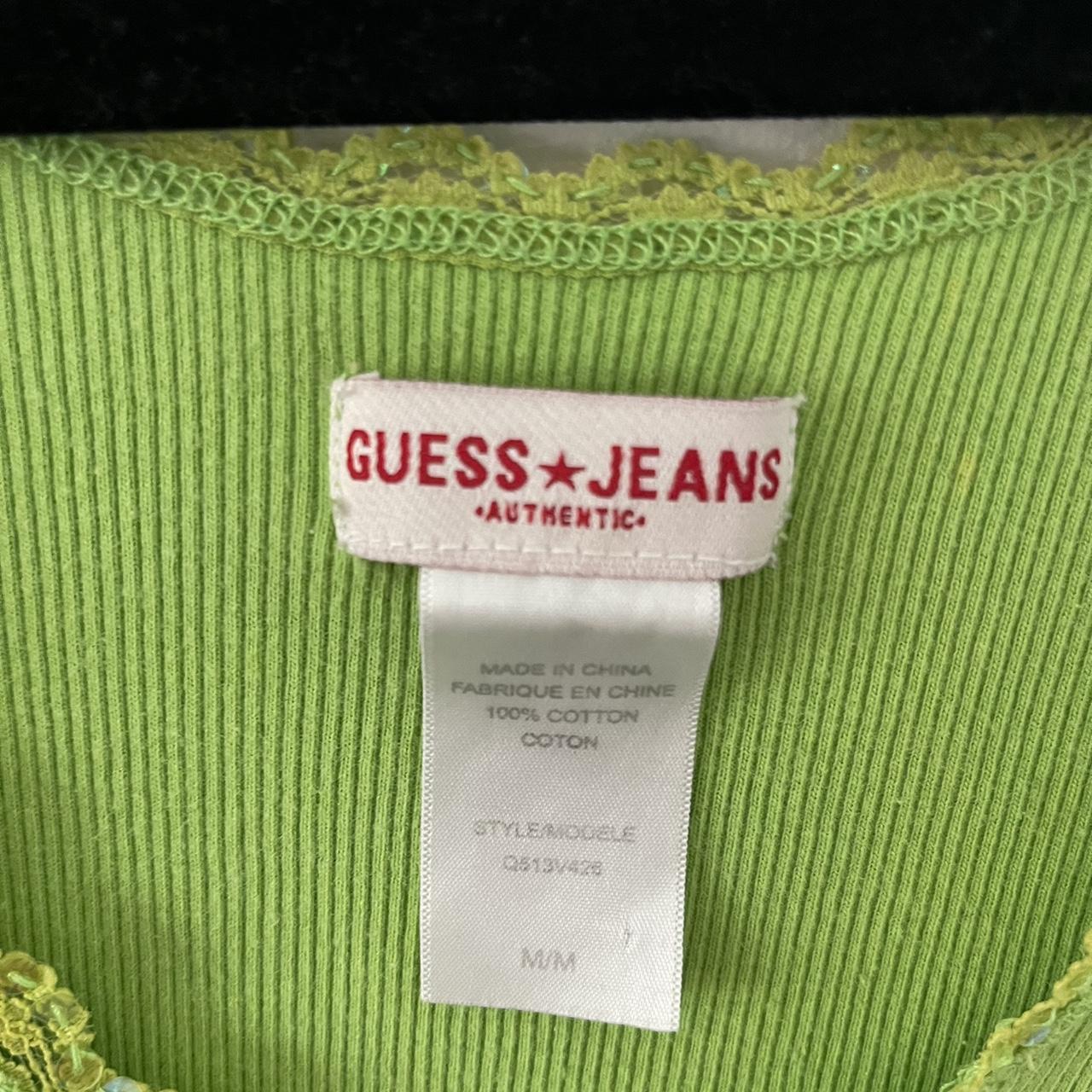 Vintage Guess Green Tank Top in good... - Depop