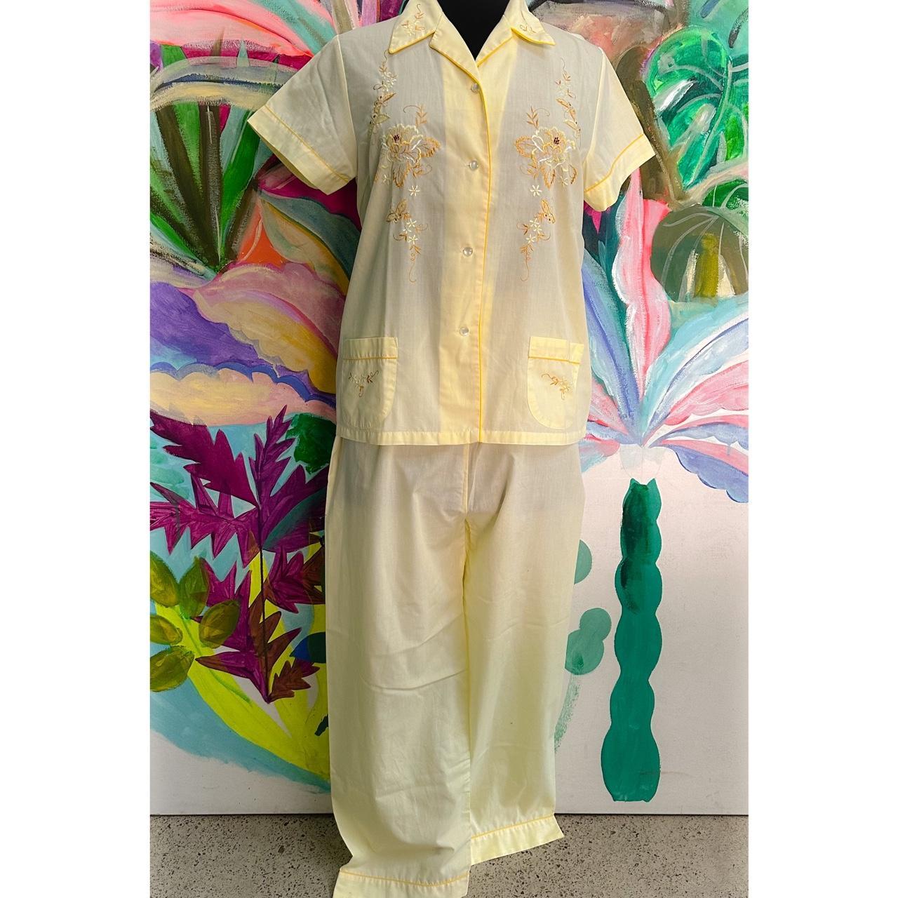 Adorable buttercup yellow vintage Chinese pajamas in... - Depop