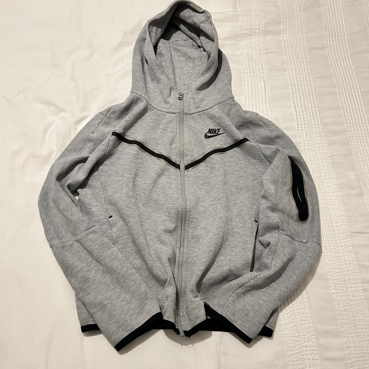 Grey Nike tech fleece hoodie SIZE - 147-158cm Kids... - Depop