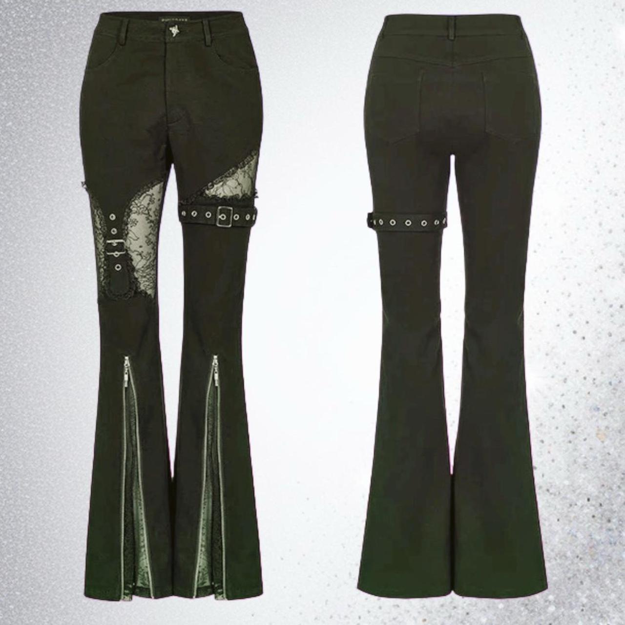 Sexy Goth ‘Punk Rave’ Bondage Lace Zipper Pants... | Depop