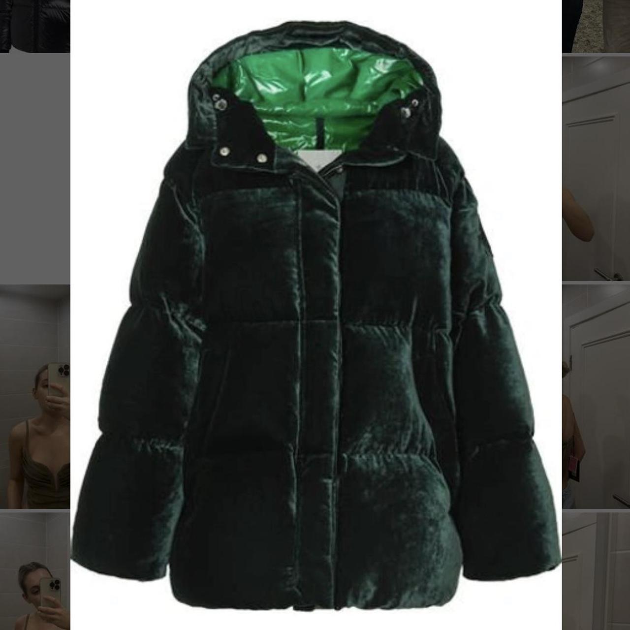 Stunning green velvet Moncler puffer jacket with... - Depop