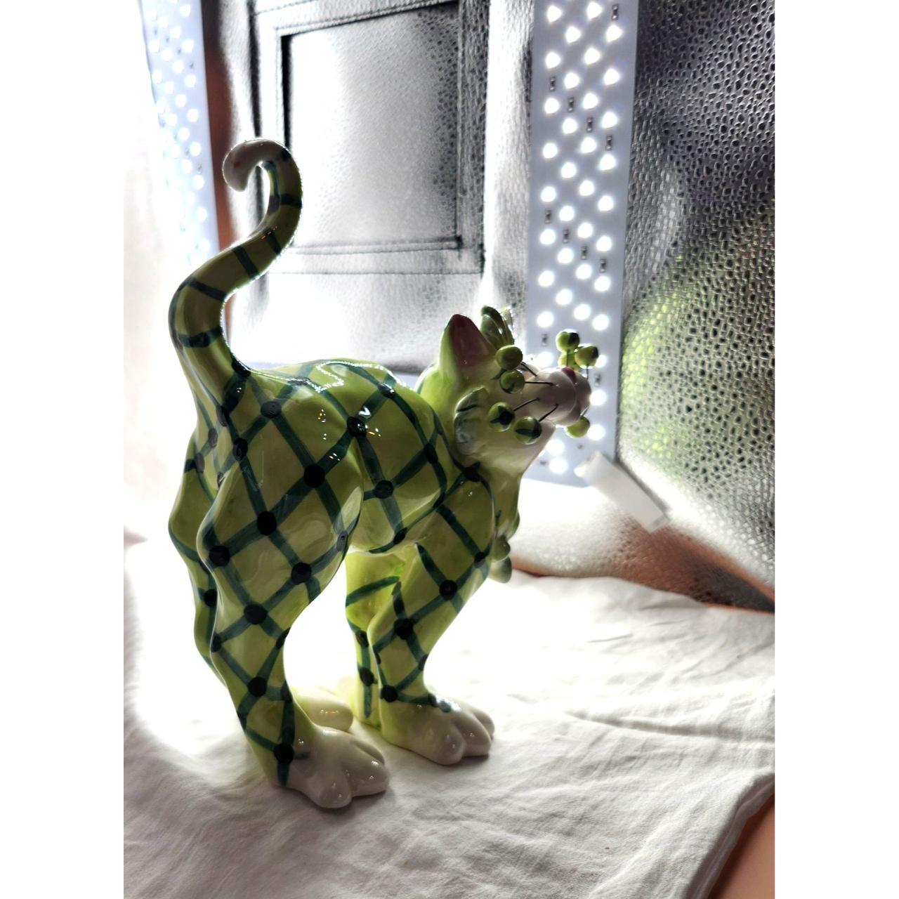 Amy Lacombe 2004 Ceramic Cat Figurine Happy Lucky... - Depop