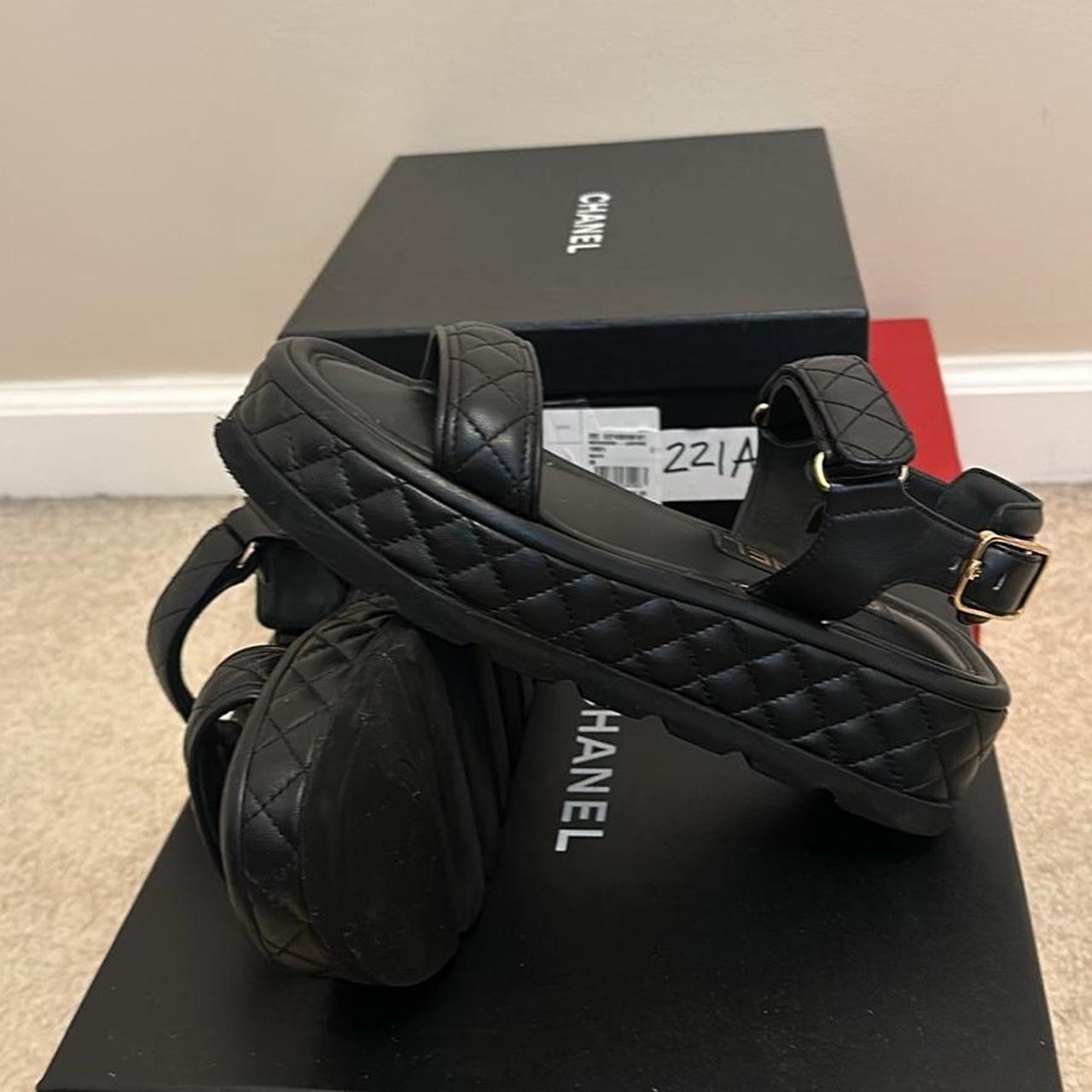 Authentic Chanel sandals (proof attached). Comes... - Depop