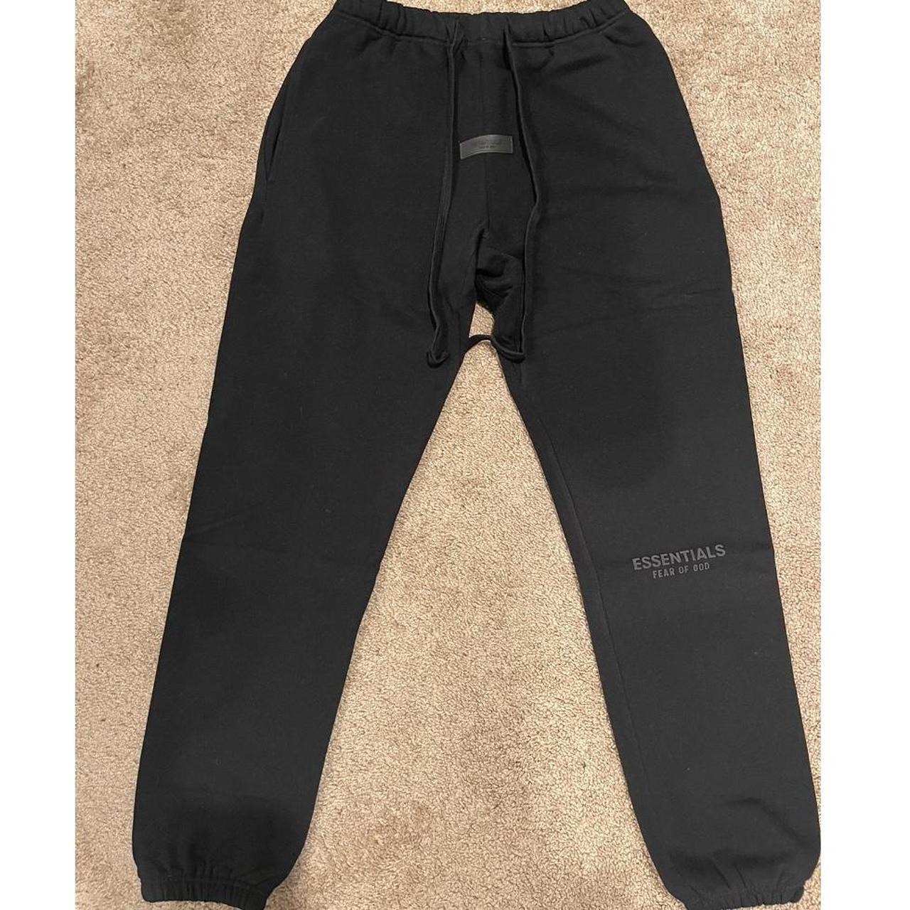 Fear Of God-FOG essentials black sweatpants Size small - Depop