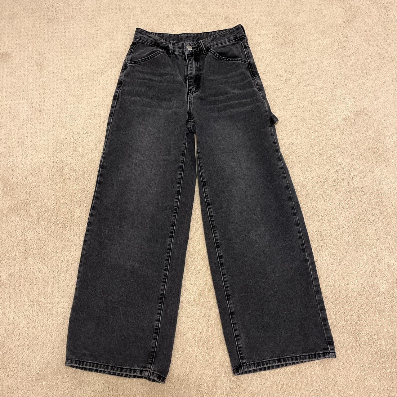 Black baggy jeans Shein Size 27 - Depop