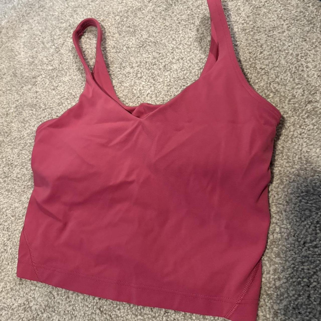 Lululemon hot pink align tank size 4 Barely worn tag... | Depop