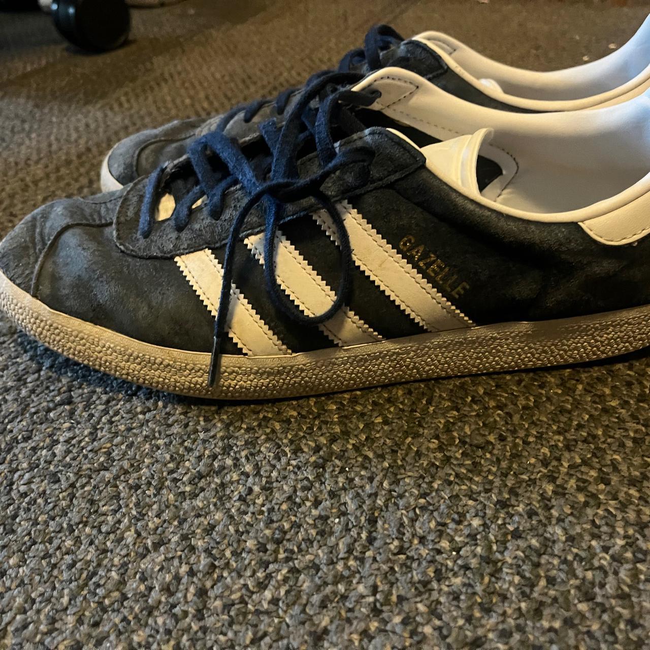 Adidas Navy Blue Gazelle Shoes - Depop