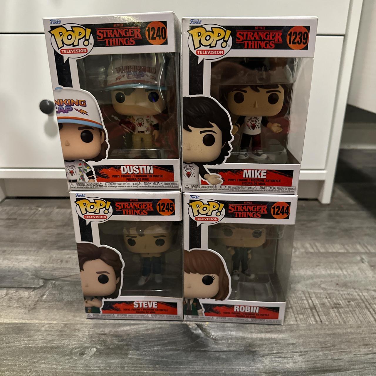 stranger things funko pops, brand new in box,... - Depop
