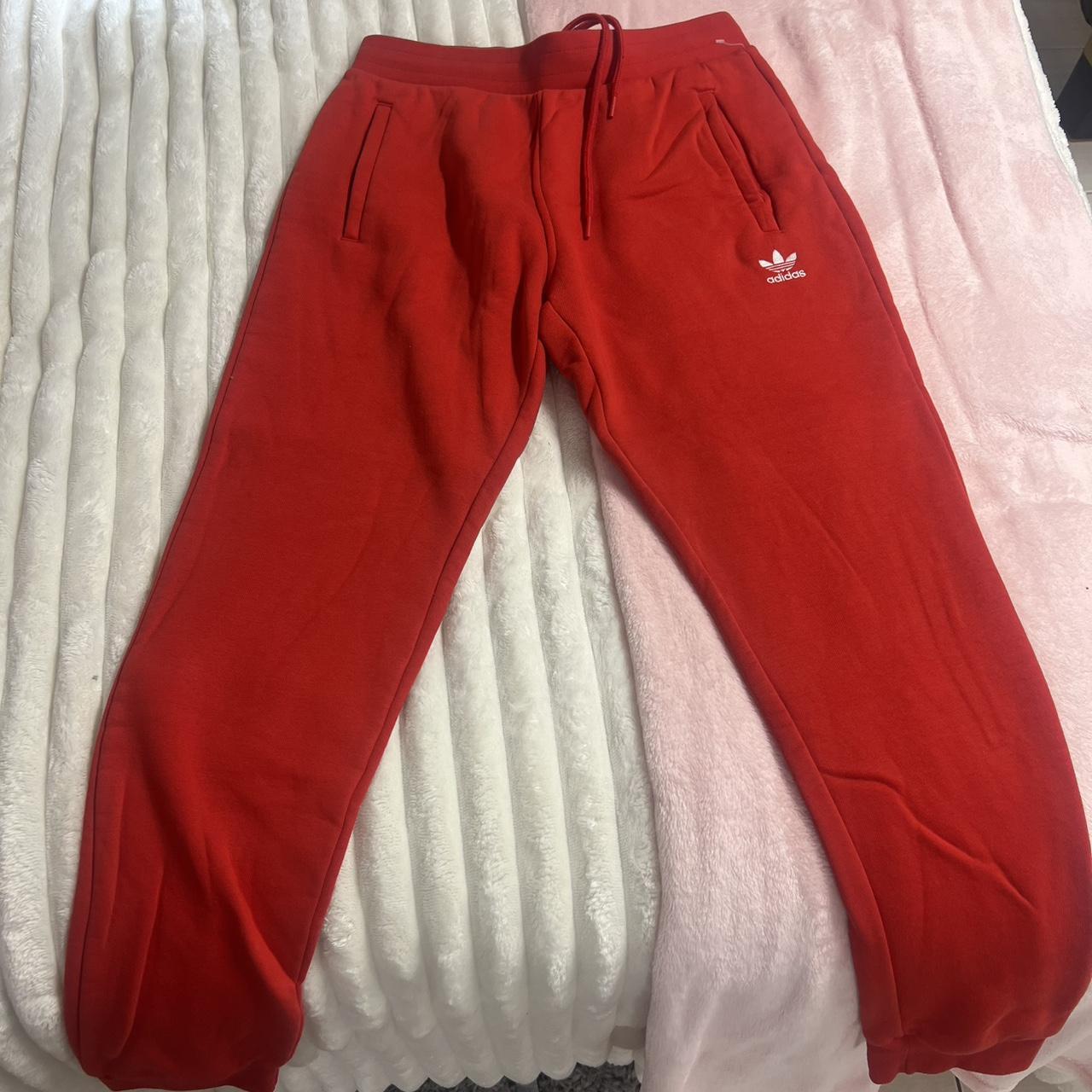 Red Adidas sweatpants #sweatpants | Depop