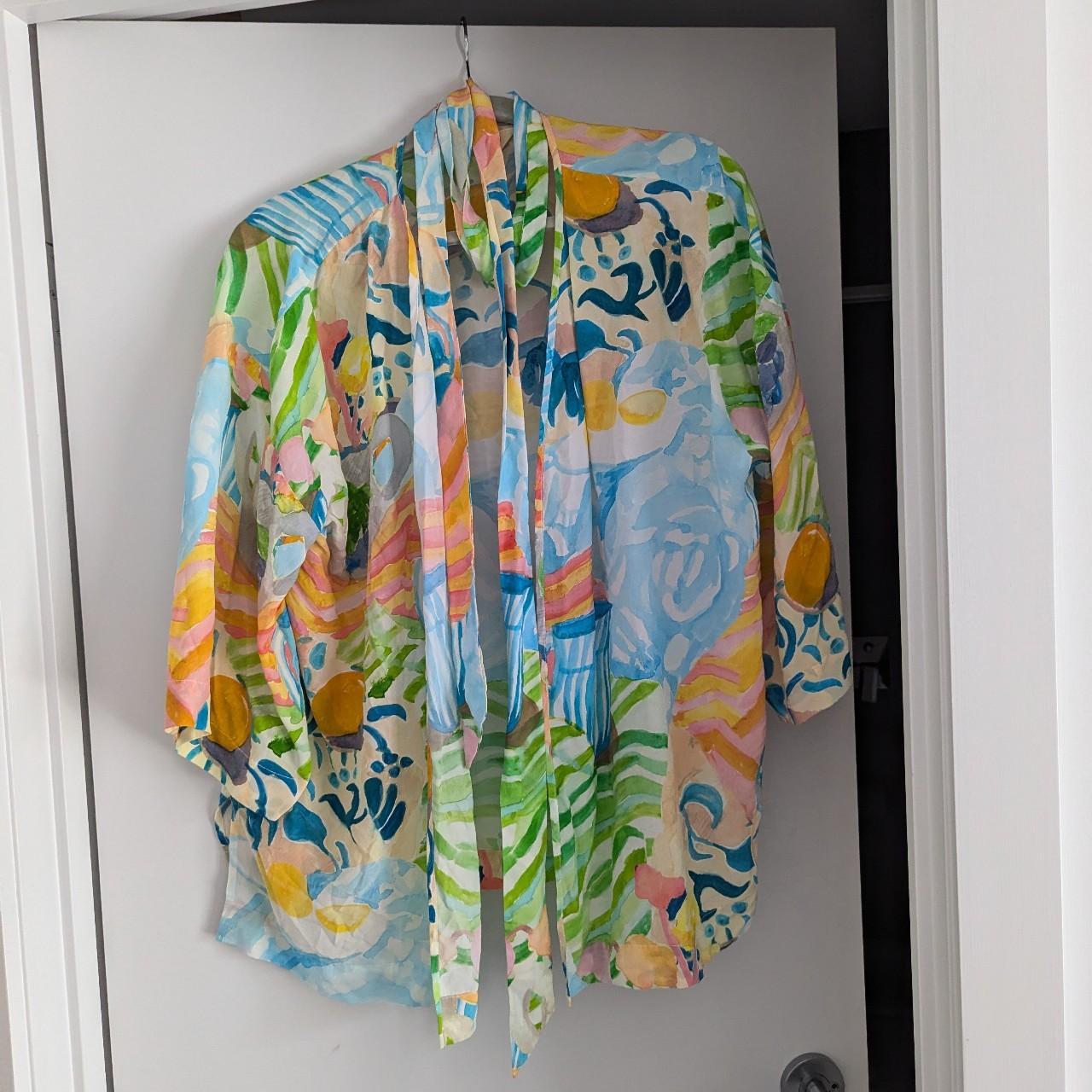 Gorman silk blend top/ kimono Gorman silk/viscose... - Depop