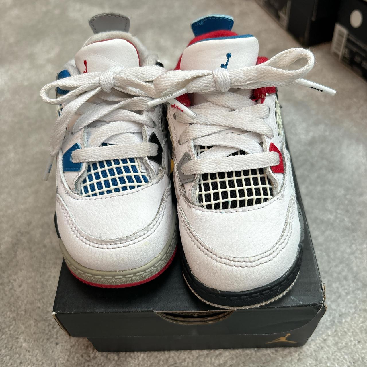 Jordan 4 WHAT THE Great condition Infant size uk5.5 | Depop