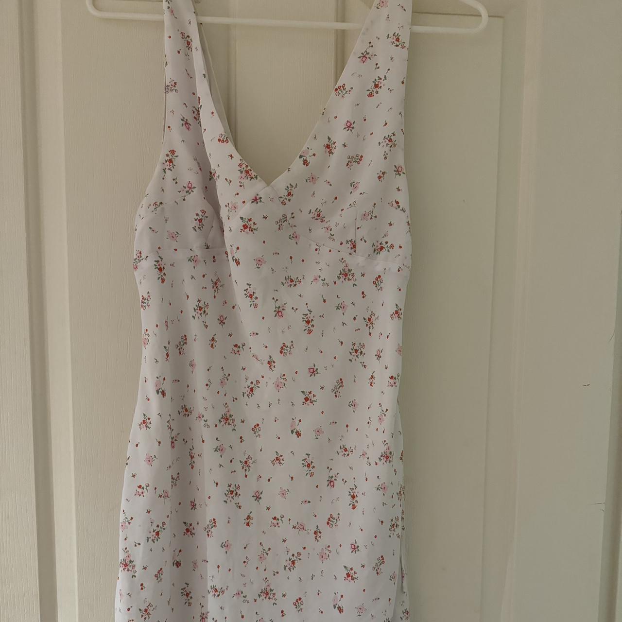 Glassons White and pink floral mini dress - worn... - Depop