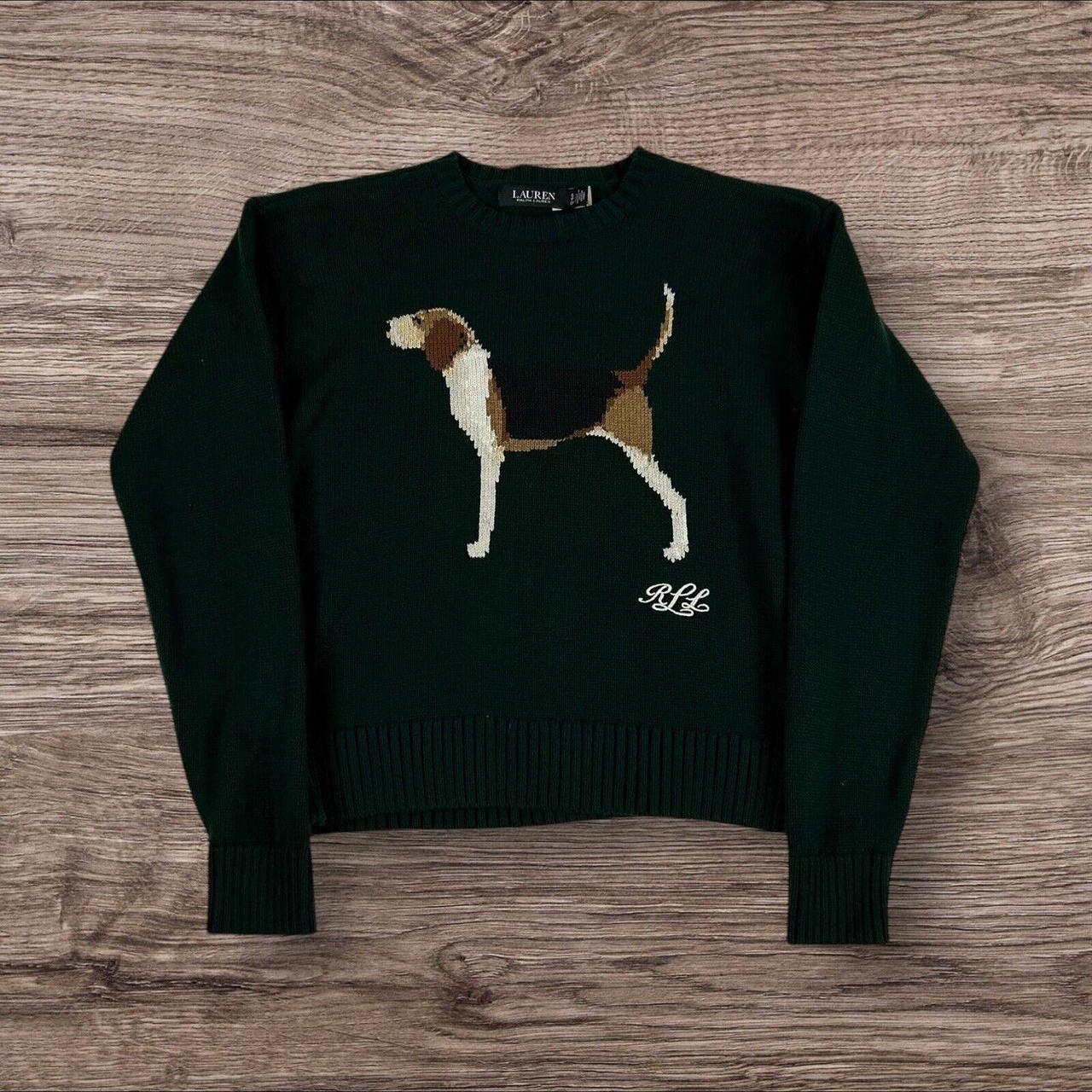 Ralph Lauren Beagle Dog Motif Intarsia Knit Sweater... | Depop