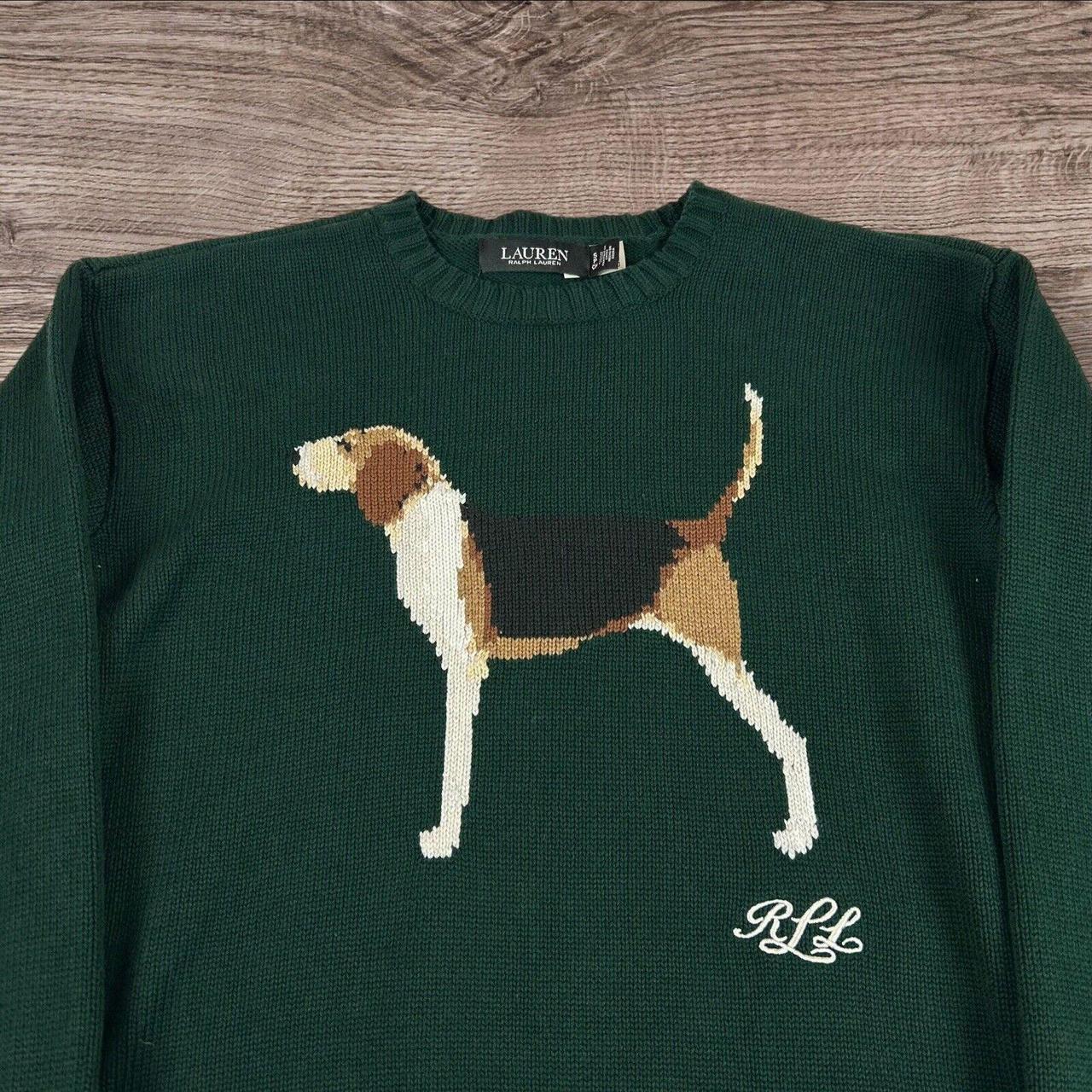Ralph Lauren Beagle Dog Motif Intarsia Knit Sweater... | Depop