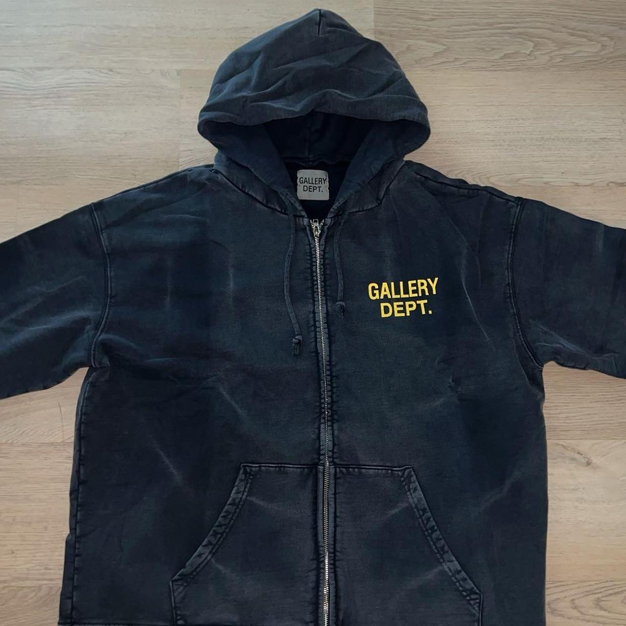 Gallery Dept Hoodie Washed Black Brand New Size Large - Depop