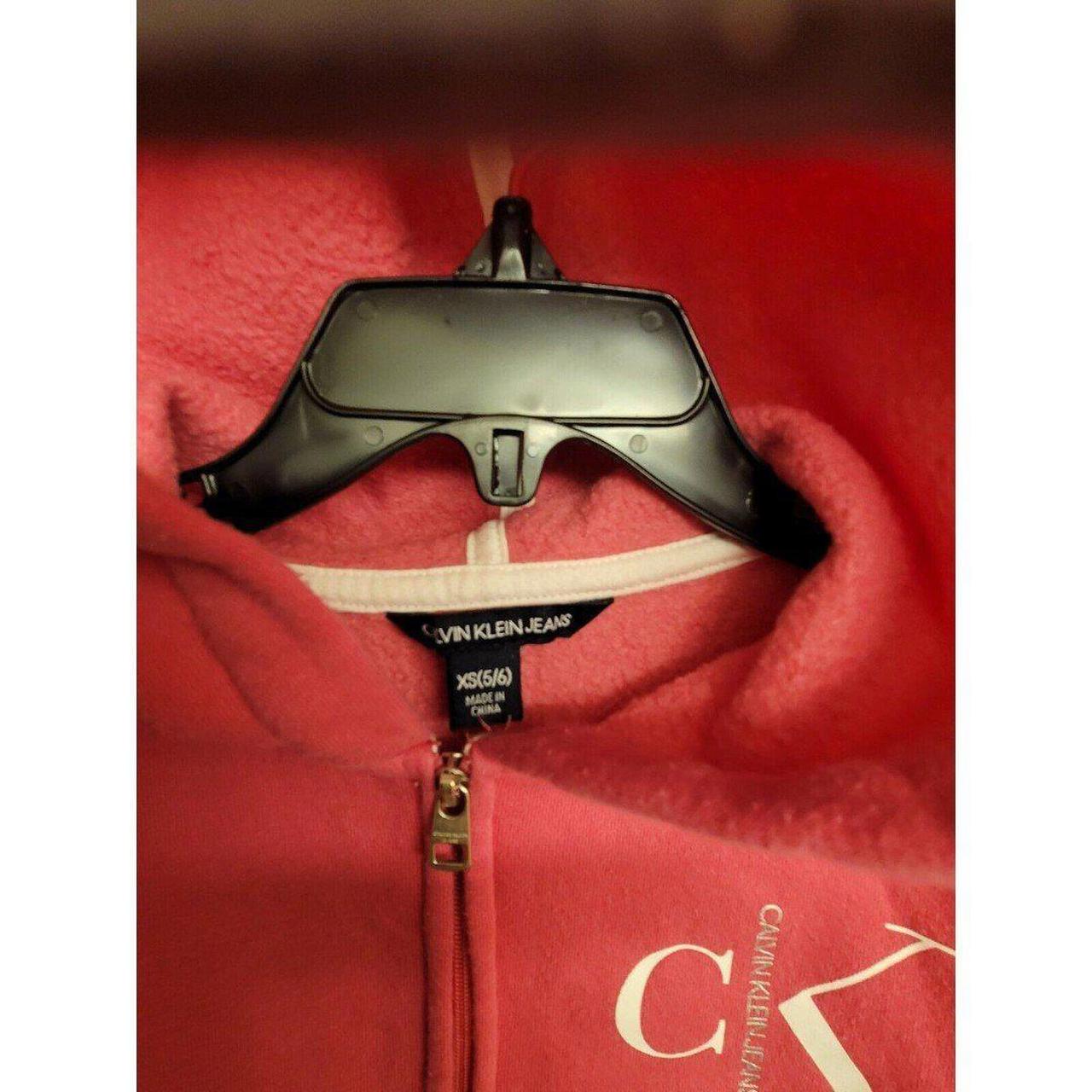 Calvin Klein Girls Pink Long Sleeve Logo Zip Up... - Depop