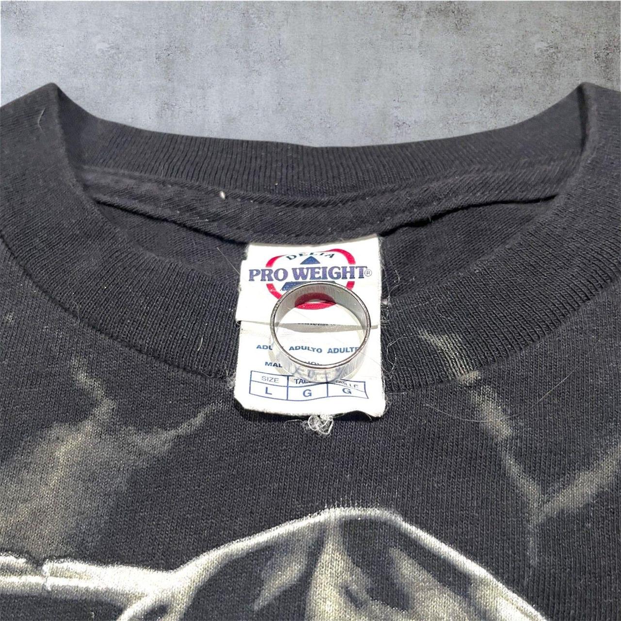 Vintage Y2K Black White Emo Grunge Grim Reaper Skull... - Depop