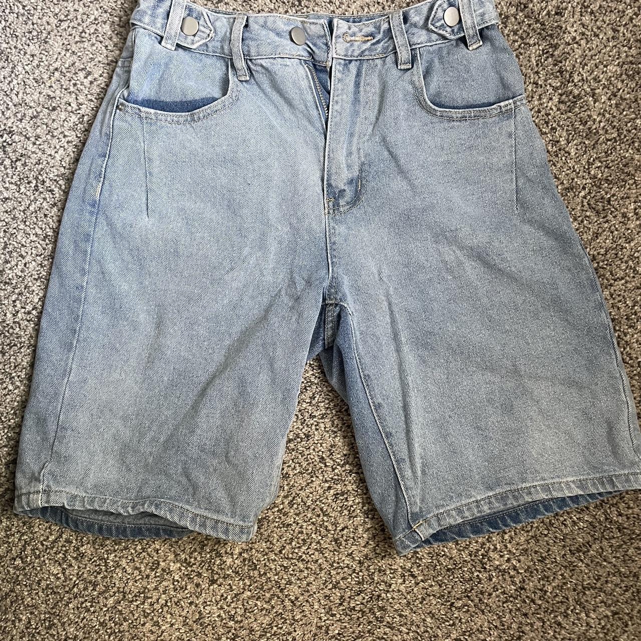 light blue denim jorts size 27 Perfect for casual... - Depop