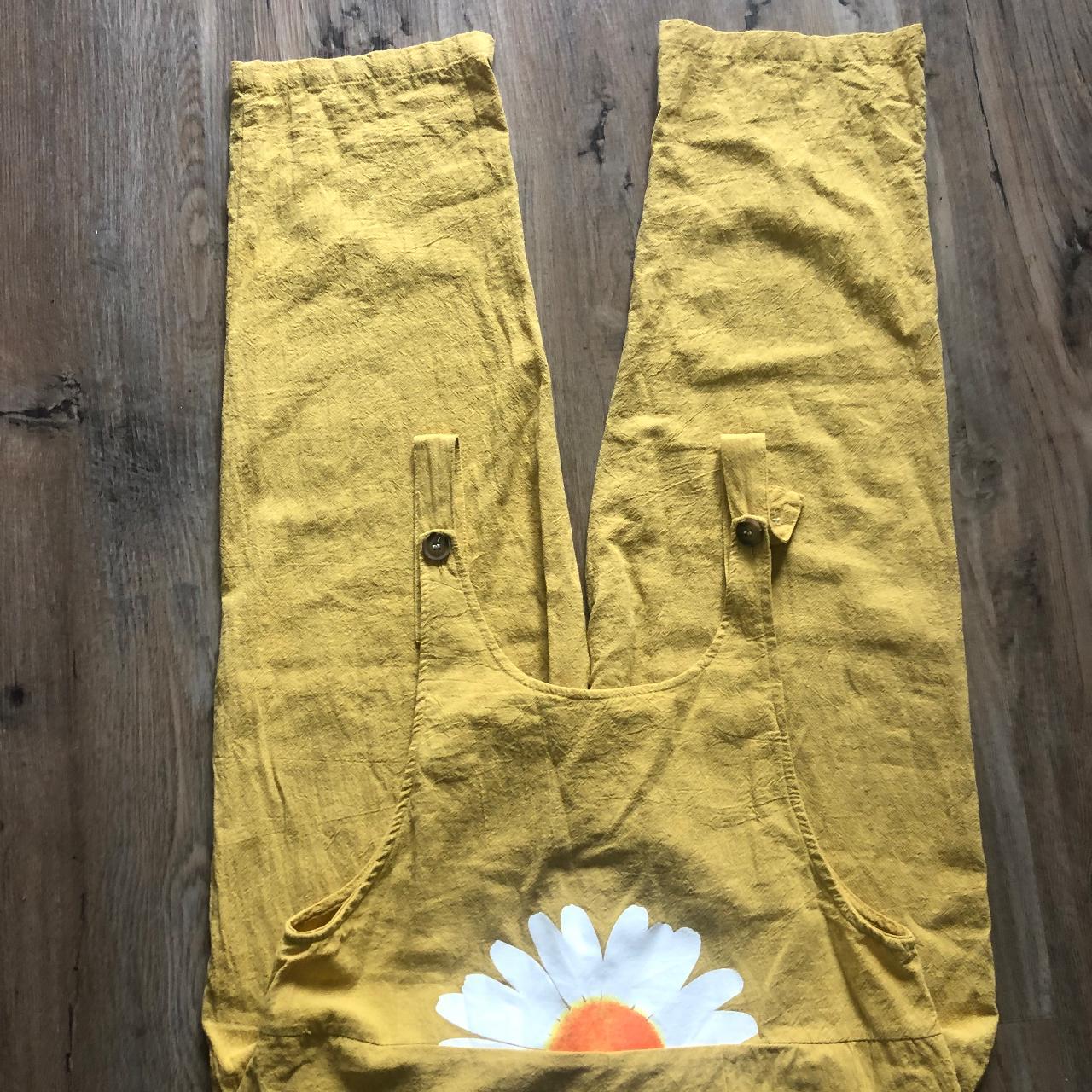 Achioowa Daisy Overalls in Yellow Adjustable buttons... - Depop