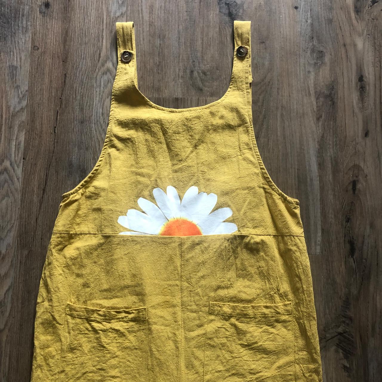 Achioowa Daisy Overalls in Yellow Adjustable buttons... - Depop