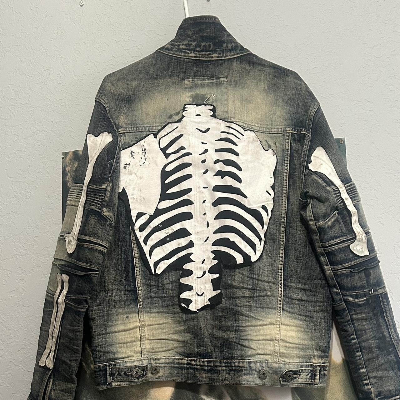 🏴‍☠️ Bringing You My Chaos Denim Jacket With Skull... - Depop