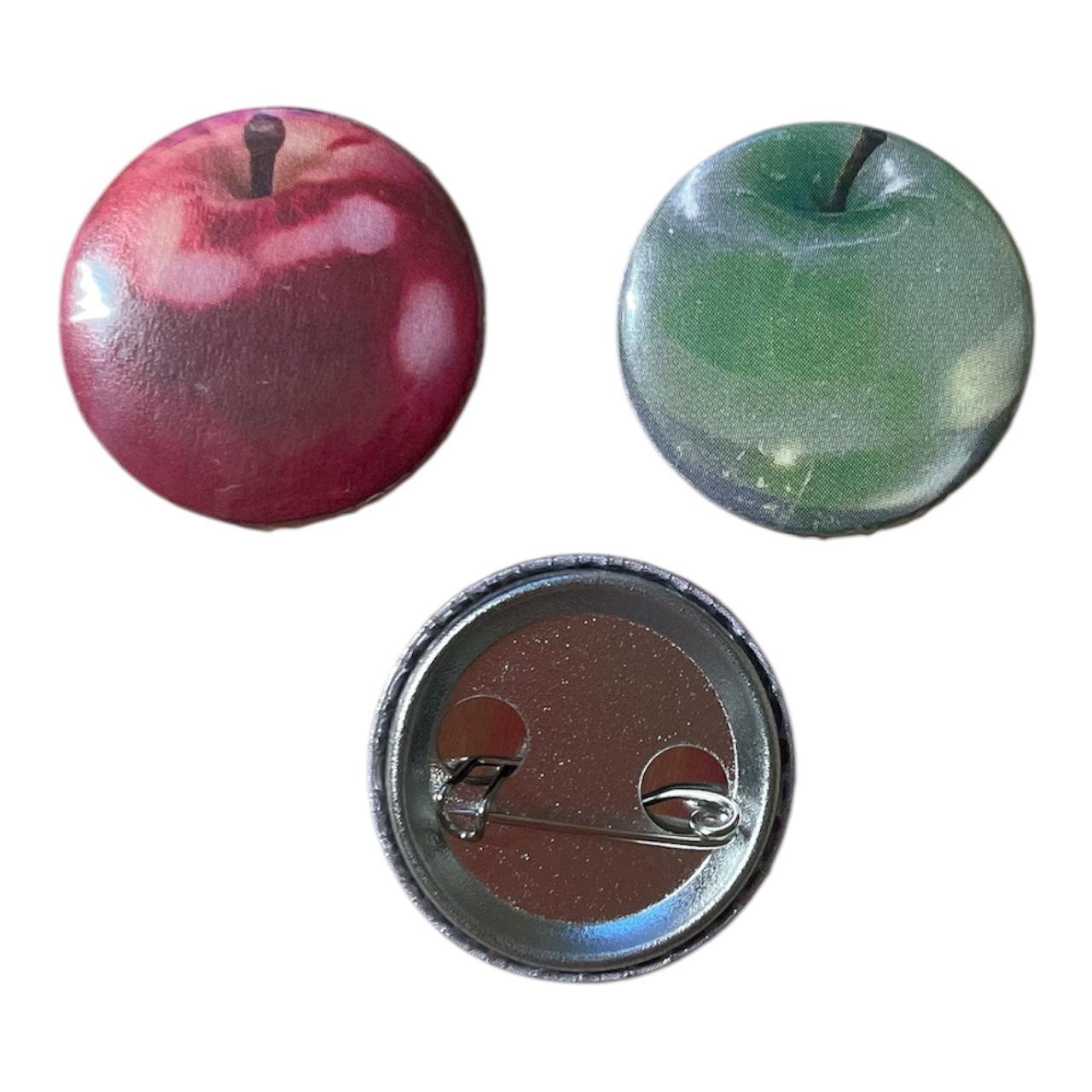 set of 3 25 mm thought daughter core apple pins pls... | Depop