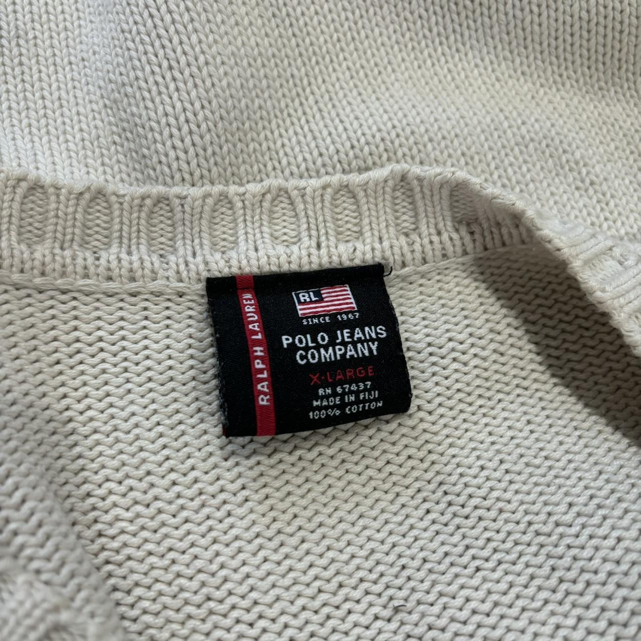 vintage 90s ralph lauren polo jeans cream... - Depop