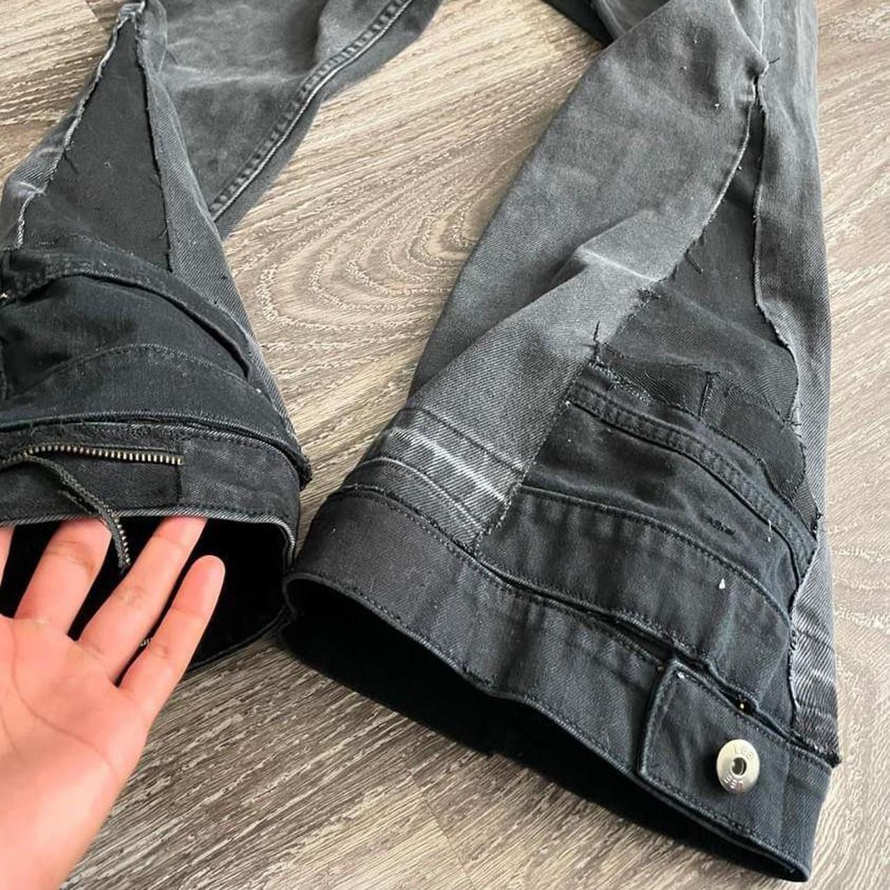 Triple Layer Leg Custom Jeans with waist attached to... - Depop