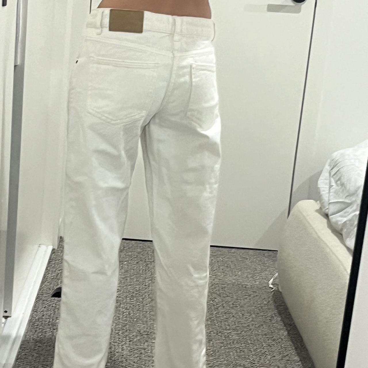 Low rise white jeans Size 8 - Depop