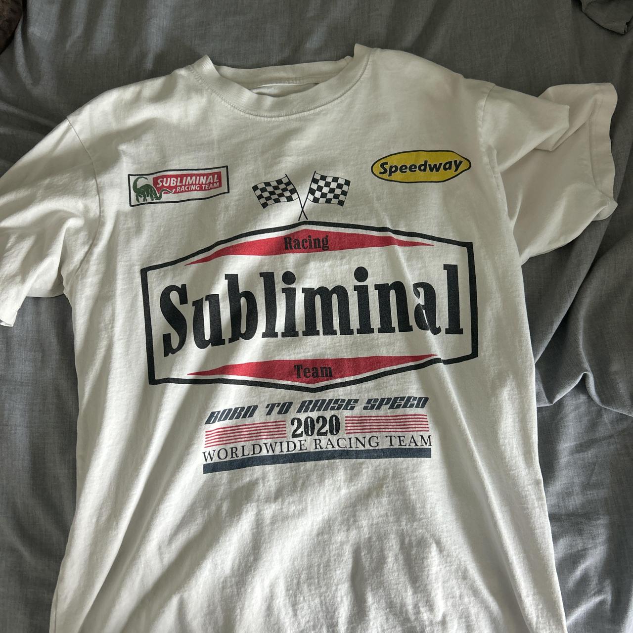 White Speedway Racing Subliminal Tee #racing PacSun... | Depop