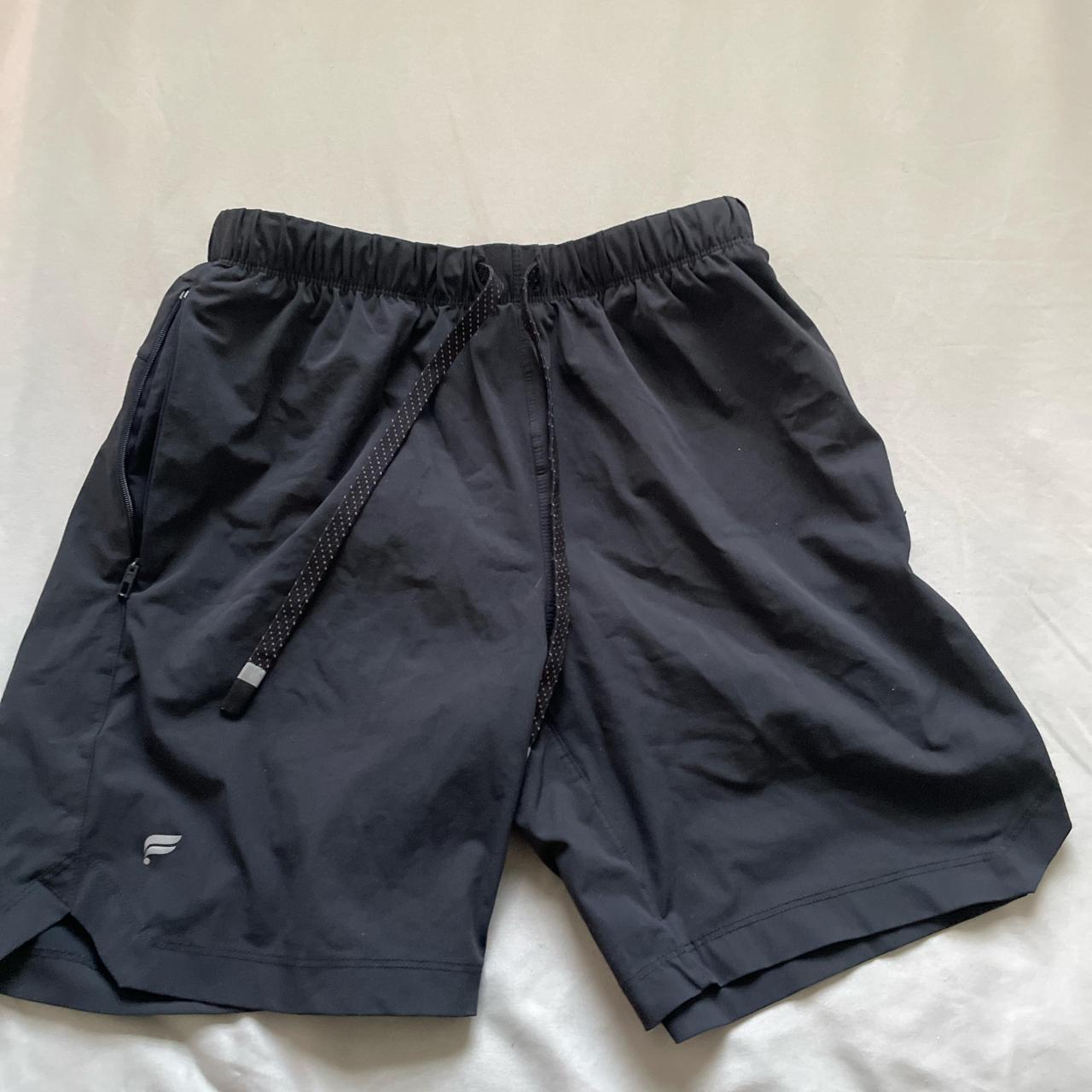 Black fabletics gym shorts with drawstring waist... | Depop