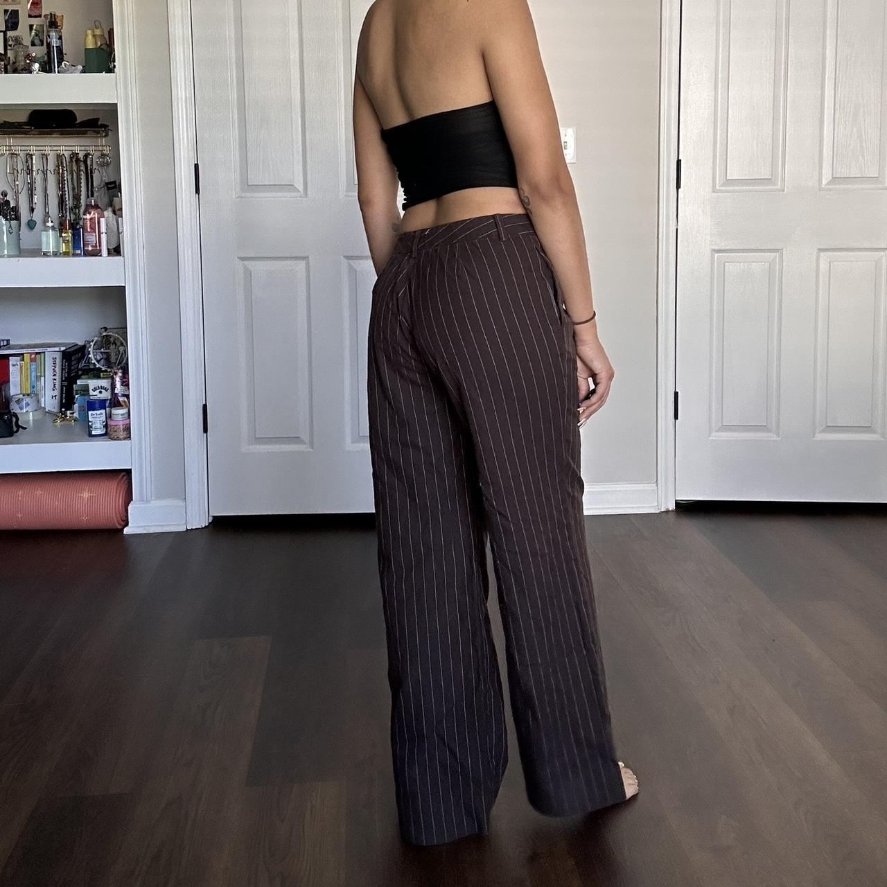Brown pin striped pants from Ralph Lauren. Great... - Depop