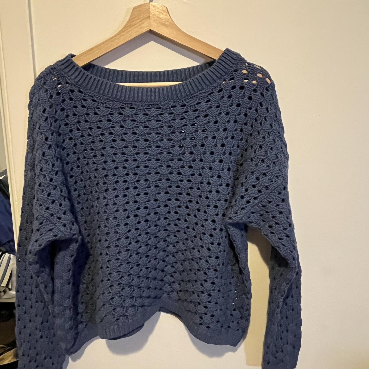 Blue knit sweater from Reitmans. Size XL; new... - Depop