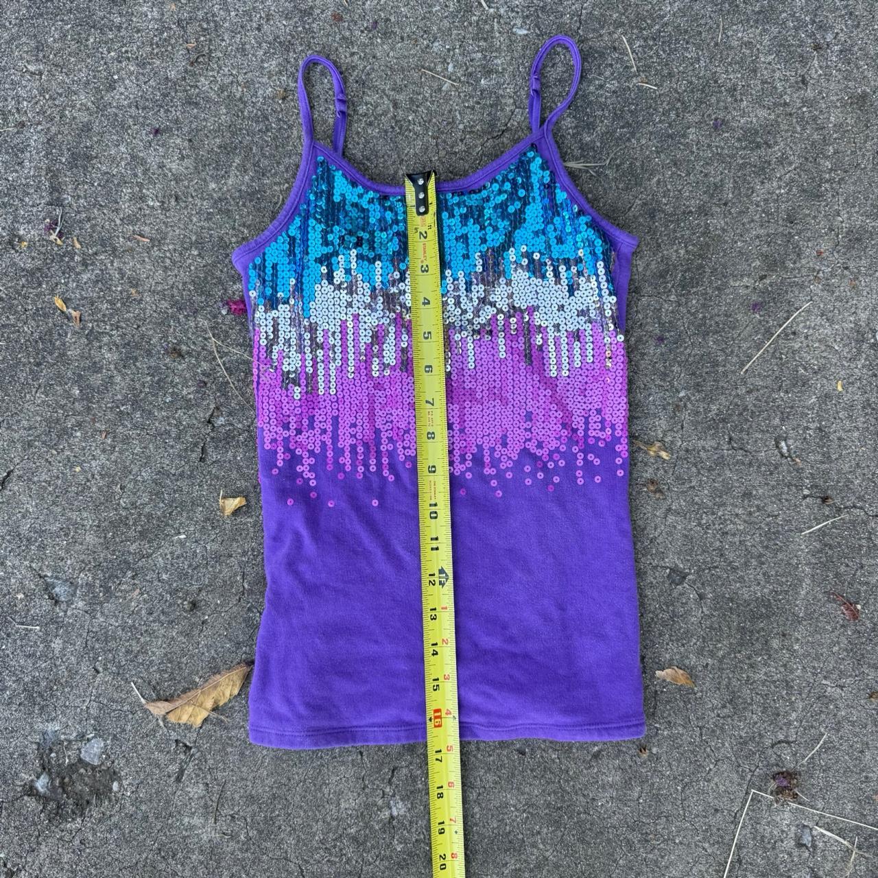 Y2K 2000s purple Justice sequin cami youth 12-... | Depop